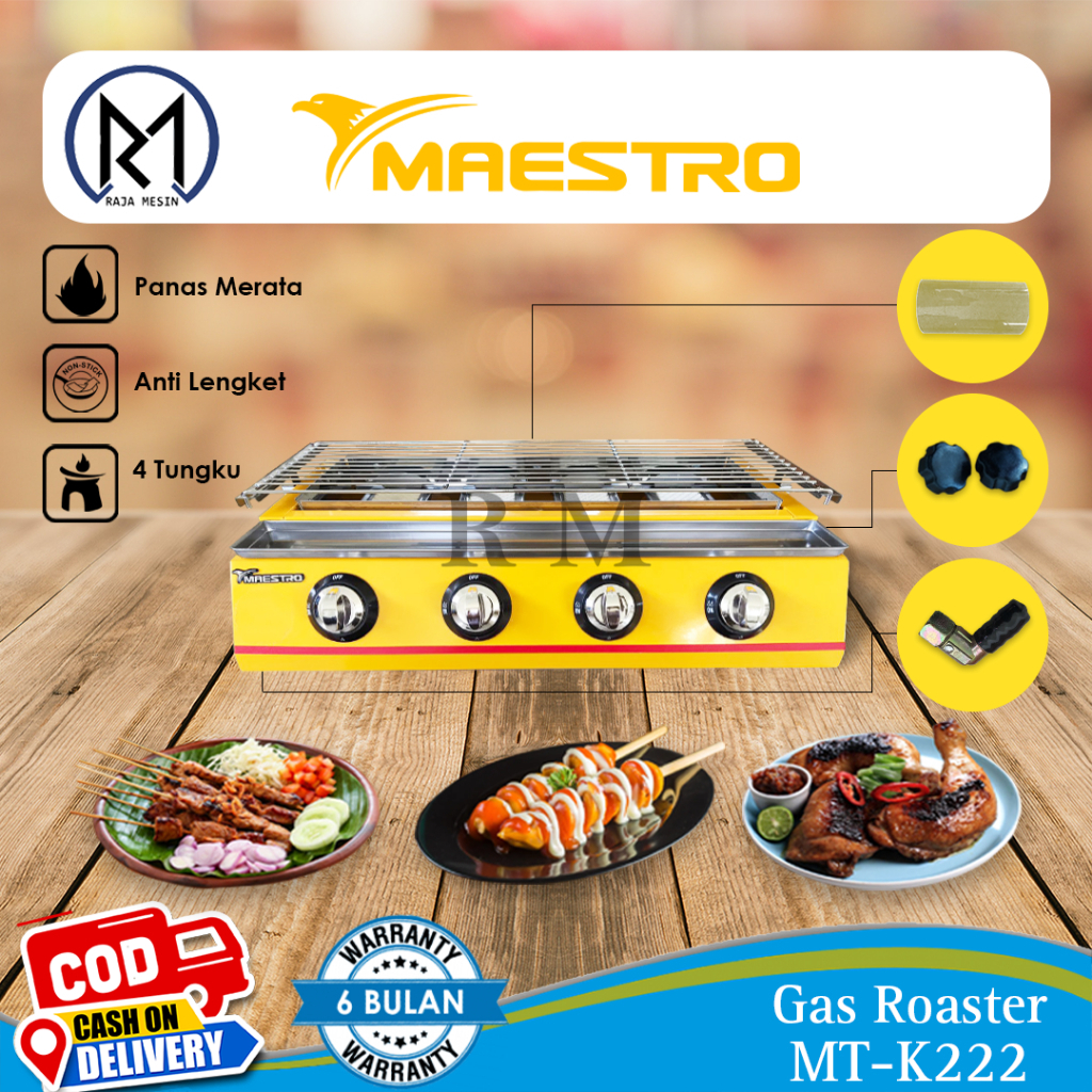Jual Kompor Pemanggang Sosis / Gas Roaster 4 Tungku Maestro MT K-222 ...