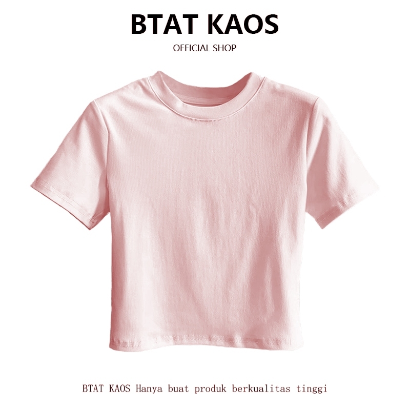 Jual BTAT Crew Neck Slim Fit Cropped Stretchy T-Shirt / Crop Top Merah ...