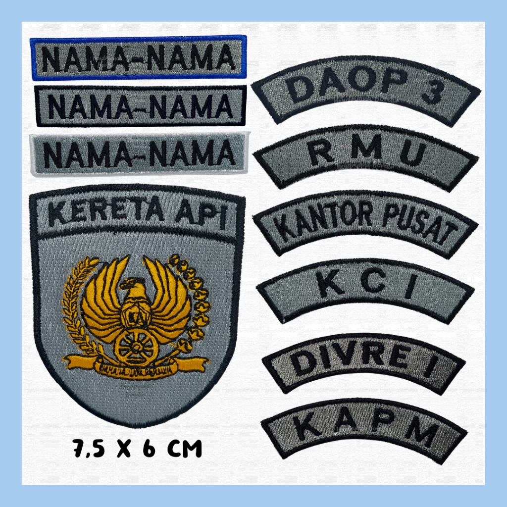 Jual Bordir Logo Kereta Api / Lokasi RMU / custom DAOP 3 / Kantor Pusat ...