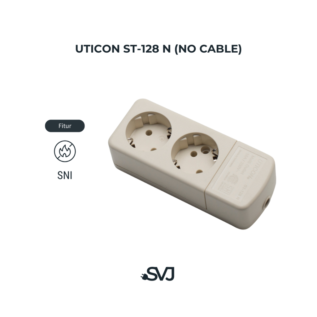 Jual UTICON ST-128N STOP KONTAK ARDE 2 LUBANG + PENGAMAN SOKET + PANEL ...