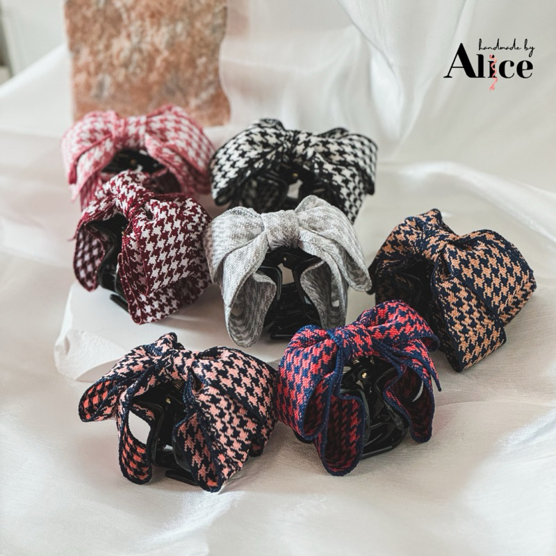 Jual handmadebyalice- houndstooth - jedai clip 5cm / 3cm | Shopee Indonesia