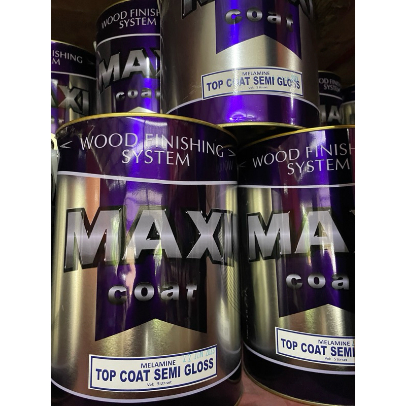 Jual Cat Melamine Top Coat Gloss, Semi, Doff Merek Maxi - Galon set 5L ...