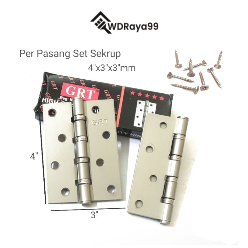 Jual Engsel Pintu 4 inch GRT Pintu Stainless Anti Karat | Shopee Indonesia
