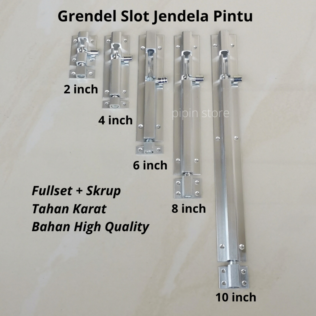 Jual Grendel Slot Pintu Jendela Rumah 2 4 inch 6 8 10 inch Kunci Selot ...
