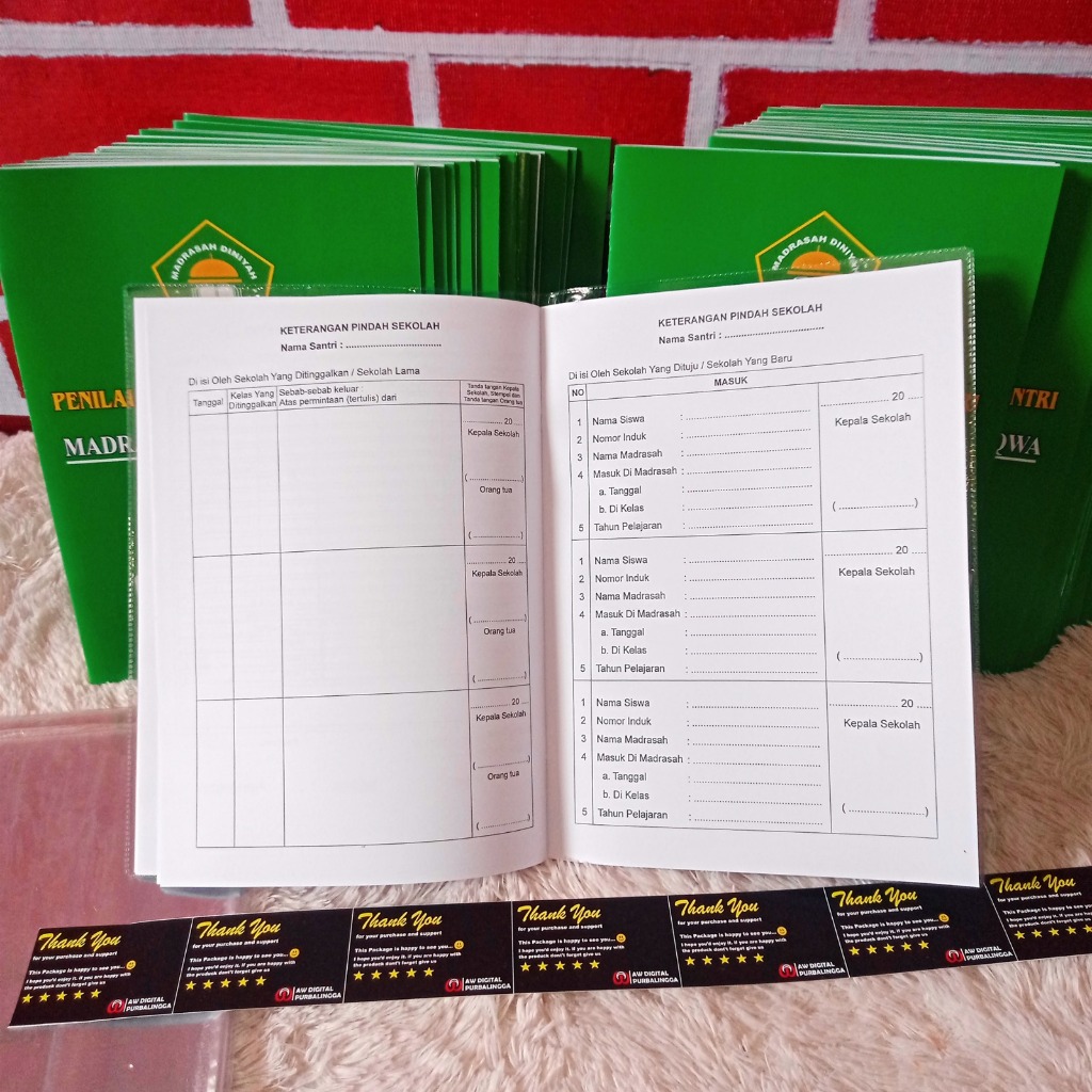 Jual BUku Raport Ukuran Boxy Custom nama Tpq Tpa Madrasah Pondok minim ...