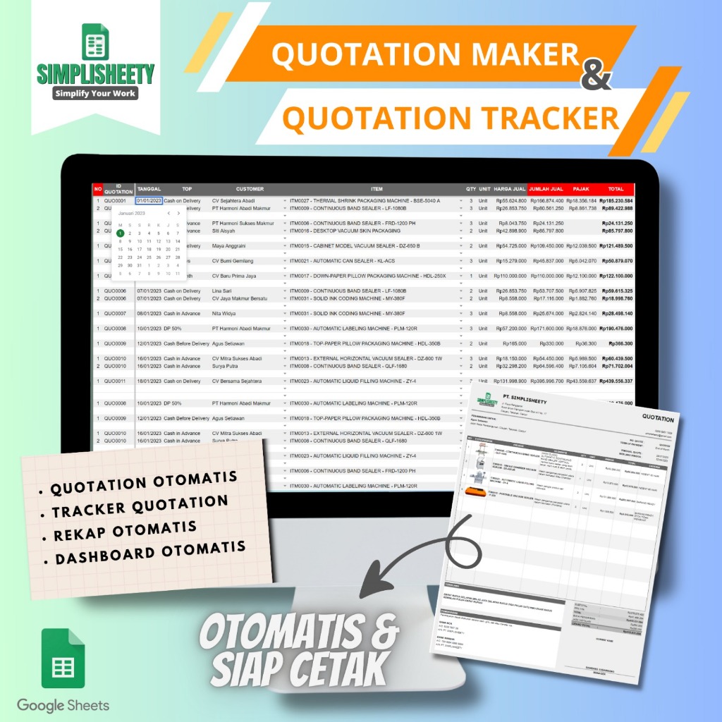 Jual QUOTATION MAKER & TRACKER | Shopee Indonesia