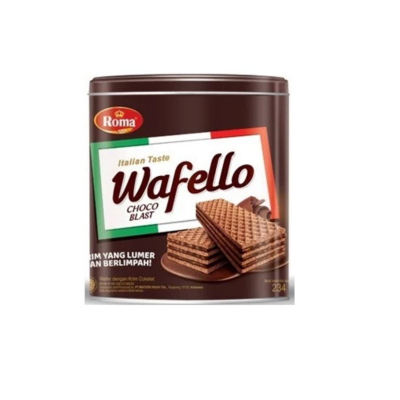 Jual Roma Italian Taste Wafer Wafello Rasa Coklat Kaleng 234 Gram ...