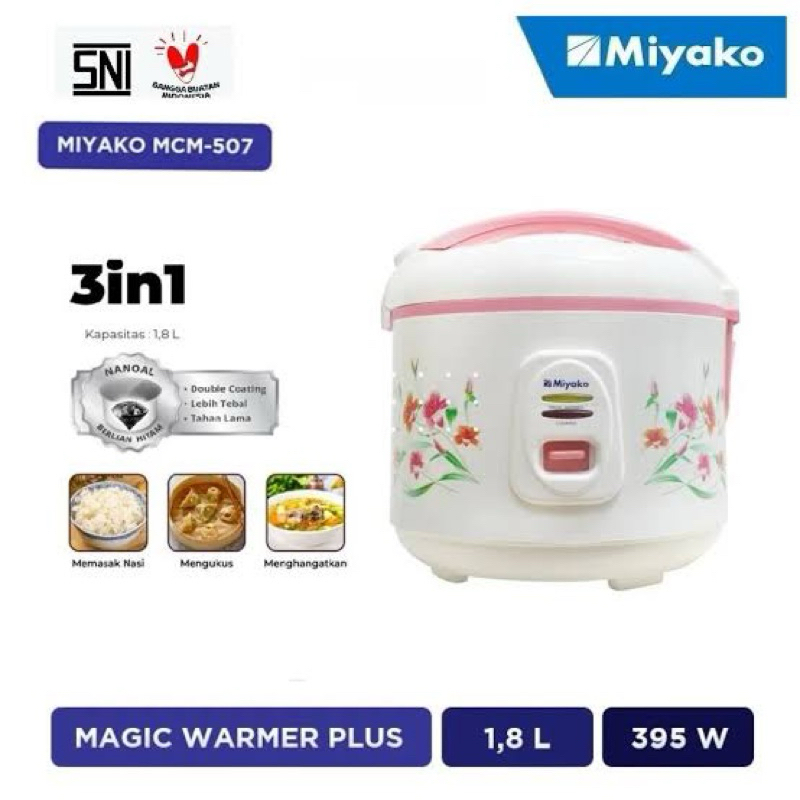 Jual Rice Cooker 1,8 Liter MCM 507 3in1 Merek Miyako | Shopee Indonesia