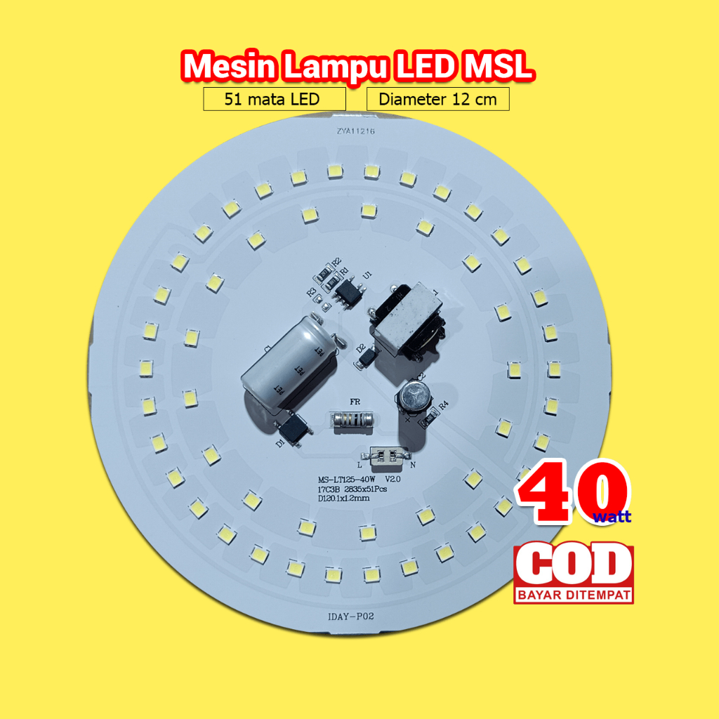 Jual PCB Lampu LED 40 Watt / PCB LED AC / MSL / Mesin Lampu LED 40 Watt ...