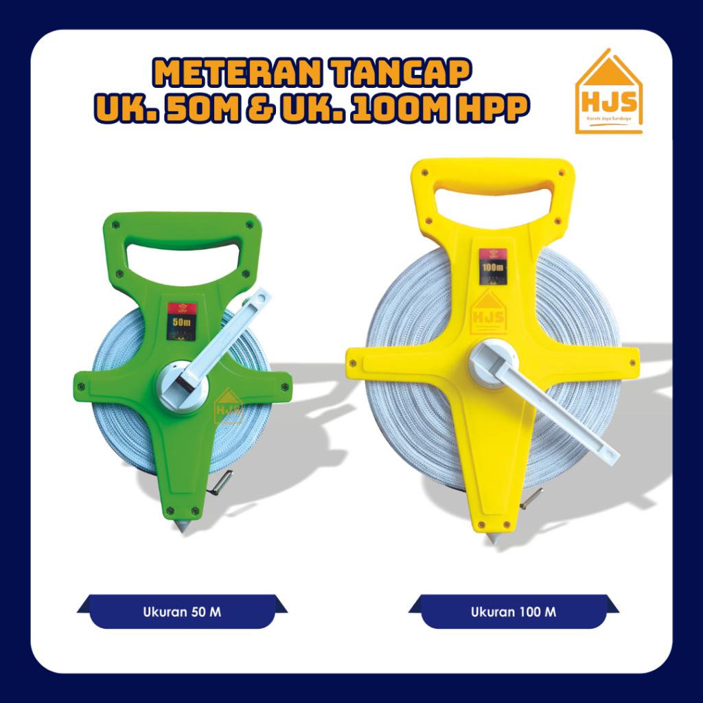 Jual [HJS] Meteran Tancap / Meteran Tanah / Meteran Rol 50 Meter 100 ...