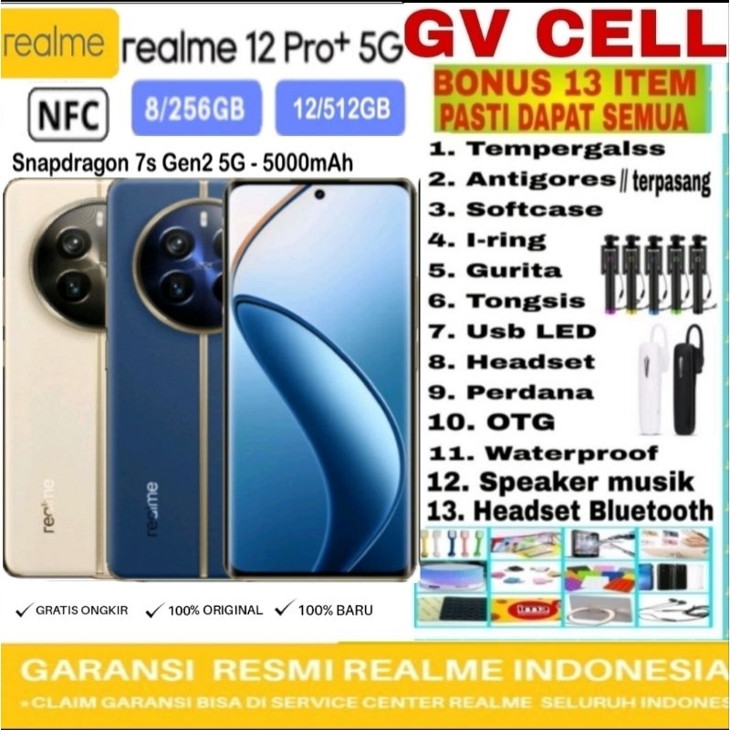 Jual REALME 12 PRO PLUS 5G 12/512 & 8/256 RAM 12GB ROM 512GB GARANSI ...