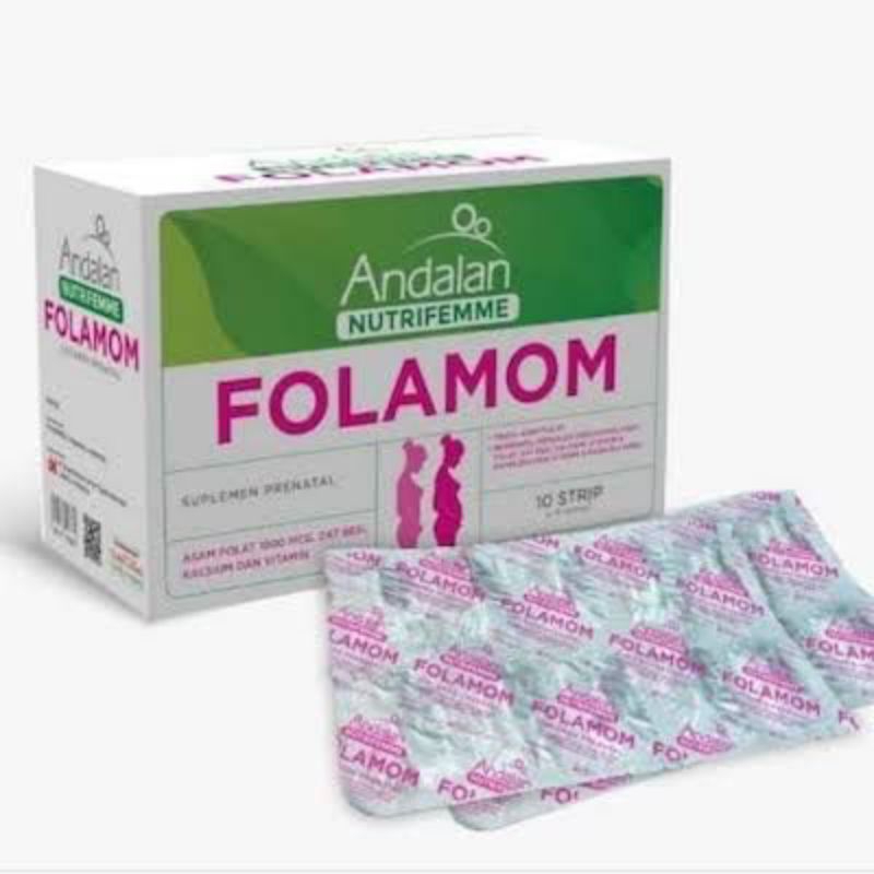 Jual 1 BOX 100 TAB FOLAMOM Andalan Nutrifemme | Penguat Kandungan Lemah ...