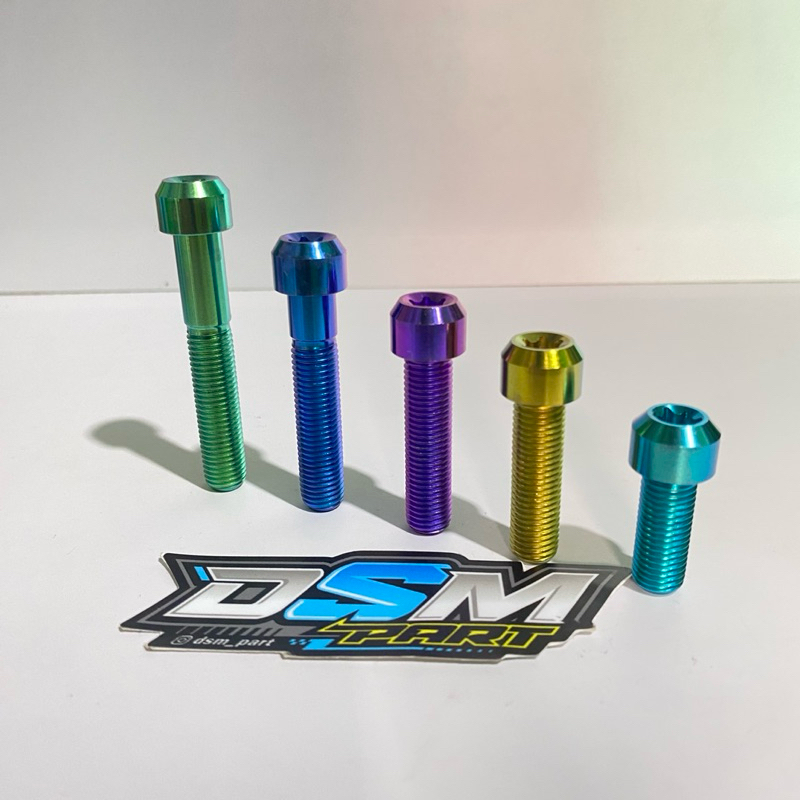 Jual Baut Titanium Drat 14 Small Head M10x10 15 20 25 30 35 40 45 50 55 Original Titanium GR5 ...