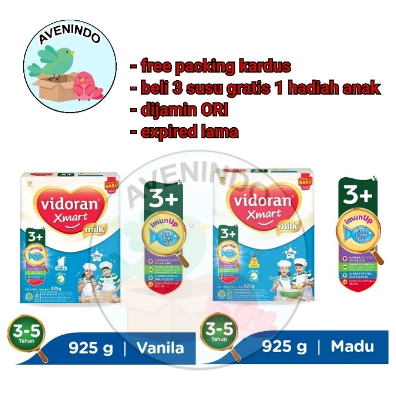 Jual vidoran xmart 3+ 925 gram madu vanila 3 - 5 tahun susu formula ...