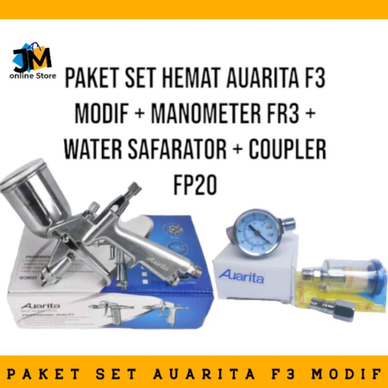 Jual Paket set Spray gun mini Auarita f3 new improvment/ spray gun ...