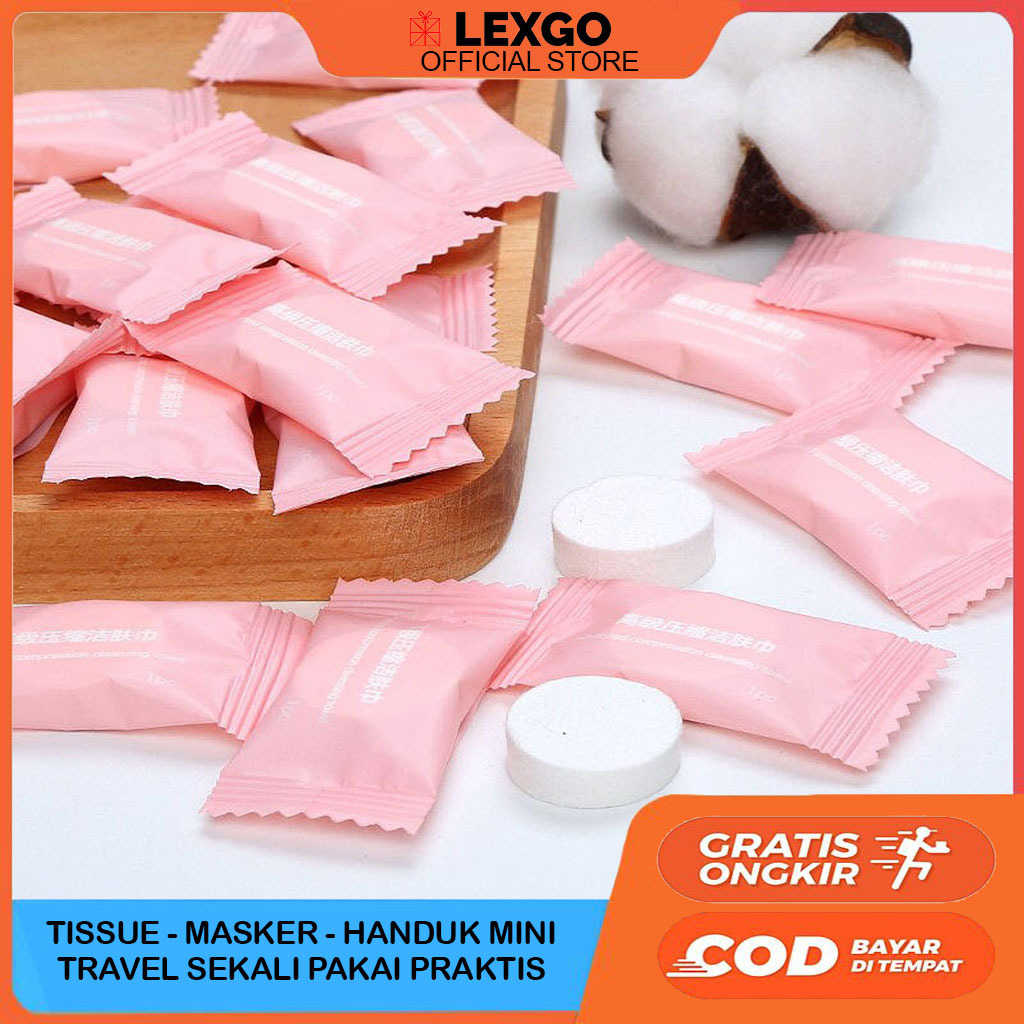 Jual Tissue Bulat Mini Travel Sekali Pakai / Masker Wajah Kompres Towel ...