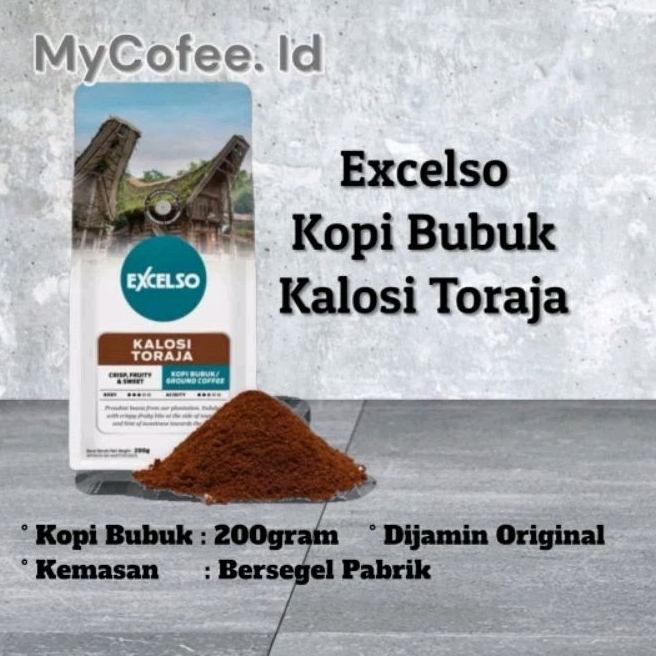 Jual Kopi Bubuk Excelso Kalosi Toraja 200g | Shopee Indonesia