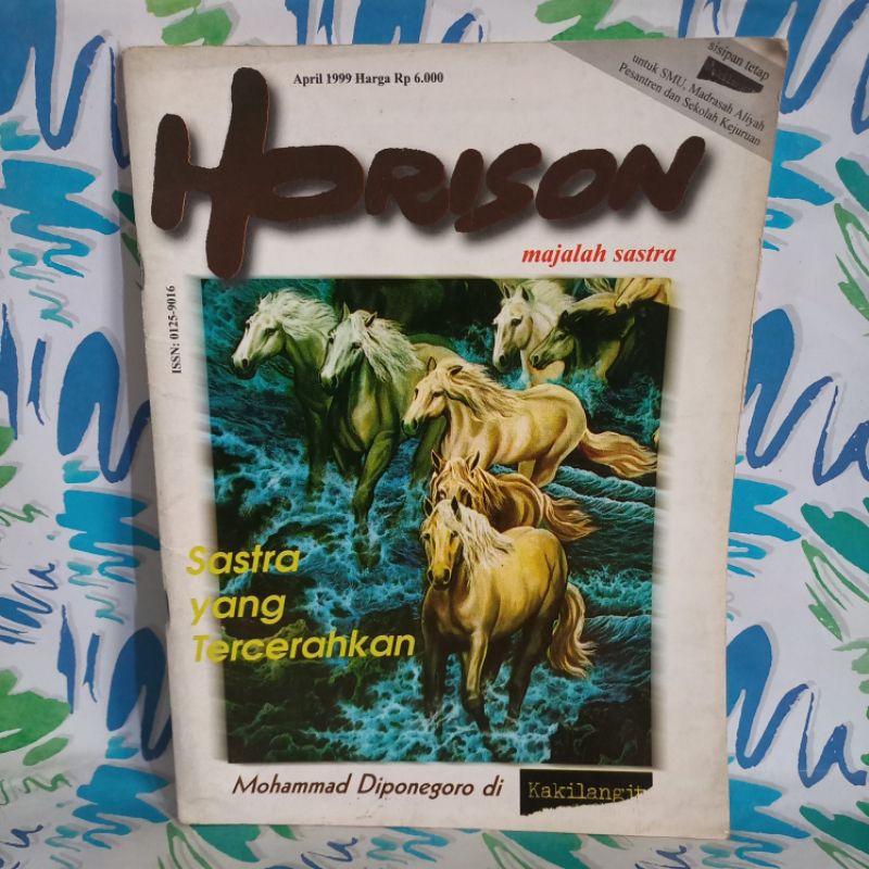 Jual original MAJALAH HORISON TAHUN XXXIII NO 4 APRIL 1999 SASTRA YANG TERCERAHKAN cek foto dan ...