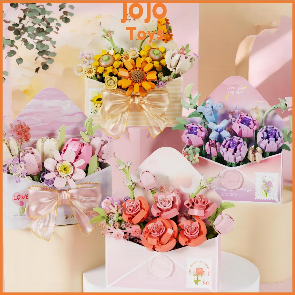 Jual JOJO Bricks Bunga Seri Surat Cinta Blok Bangunan Bunga Buket ...