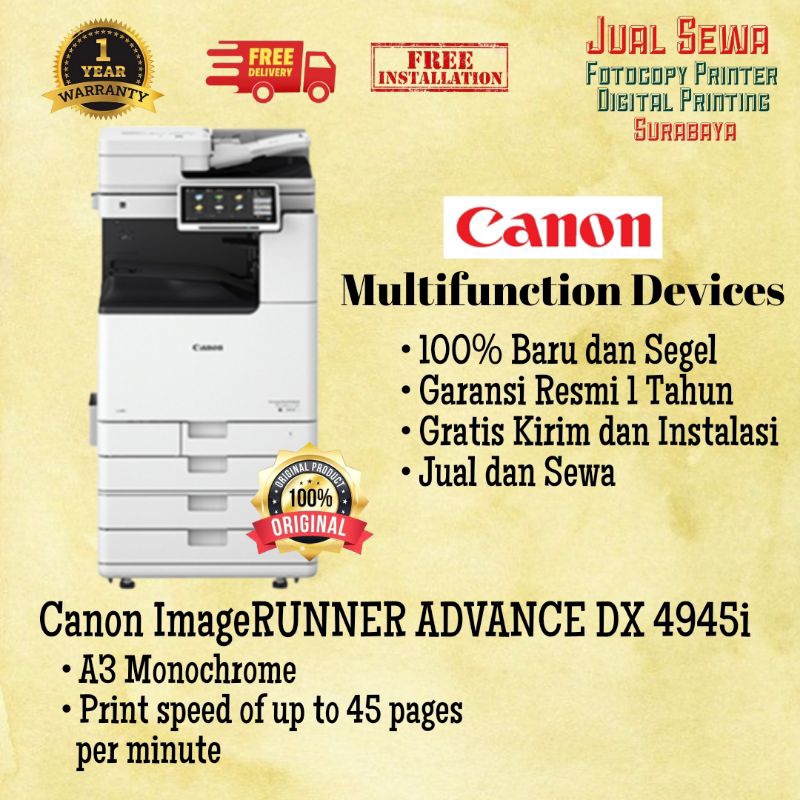 Jual Fotocopy Fotokopi Fotocopi Canon ImageRUNNER ADVANCE DX 4945i ...