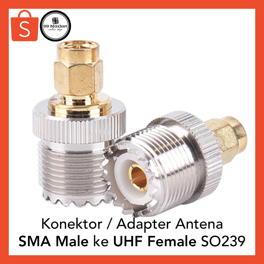 Jual Konektor SMA Male to UHF PL SO Female PL259 SO239 Connector ke NanoVNA Antena | Shopee ...