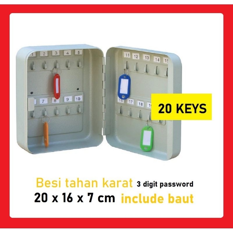Jual TERLARIS ! KOTAK KUNCI BESI DINDING KEY BOX CABINET KOTAK GANTUNGAN KUNCI KEYBOX TEMBOK ...