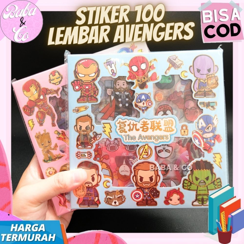 Jual STIKER 100 LEMBAR AVENGERS STIKER ANTI AIR BENING STICKER AVENGER ...