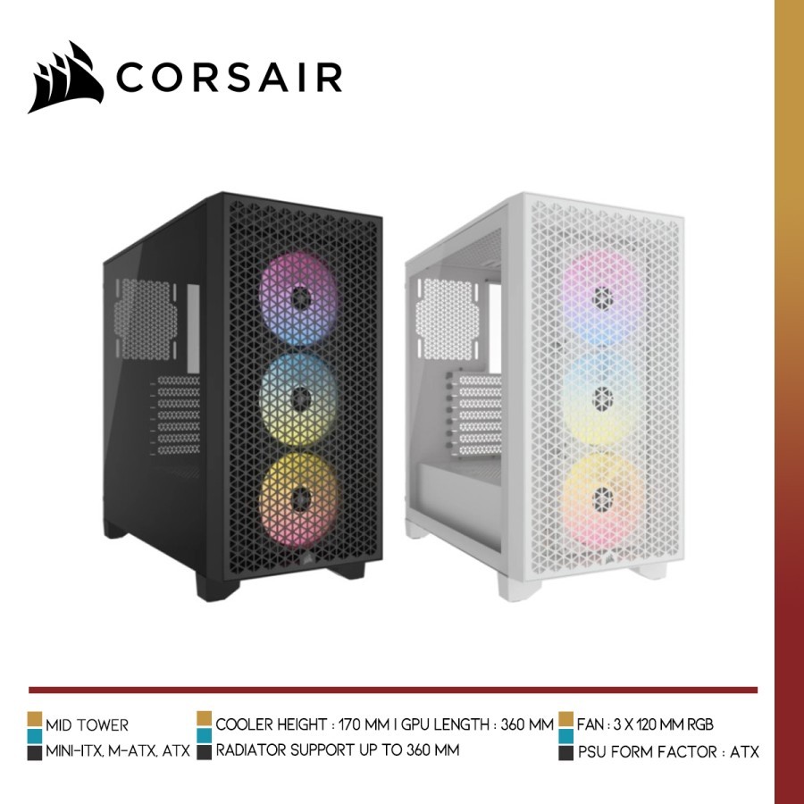 Jual CORSAIR 3000D RGB AIRFLOW Mid-Tower PC Case | Shopee Indonesia
