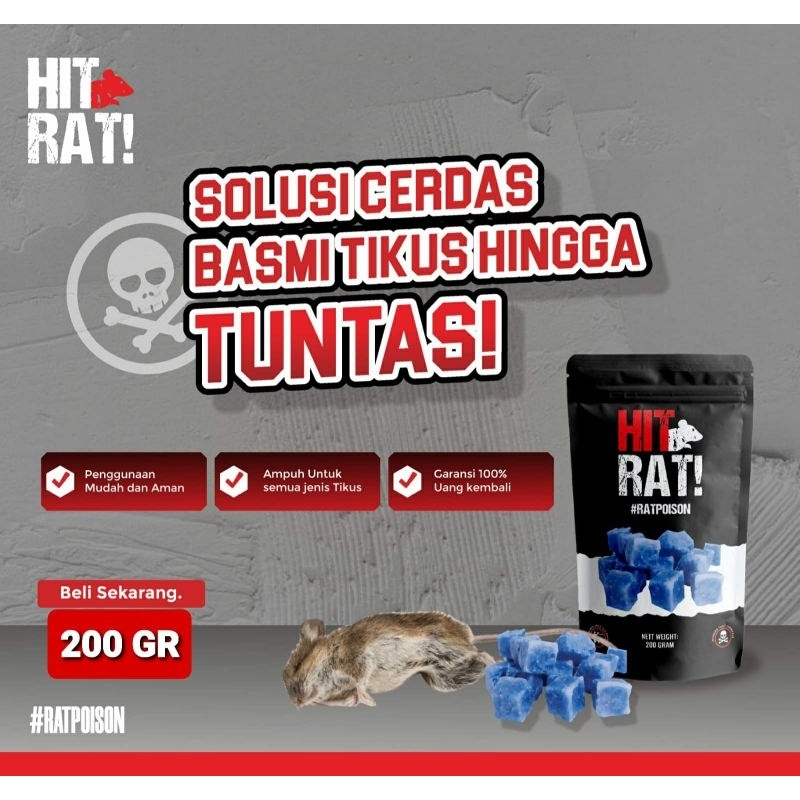 Jual PROMO HIT RAT! 450 GRAM Pembasmi Tikus Kemasan Jumbo Isi Lebih ...