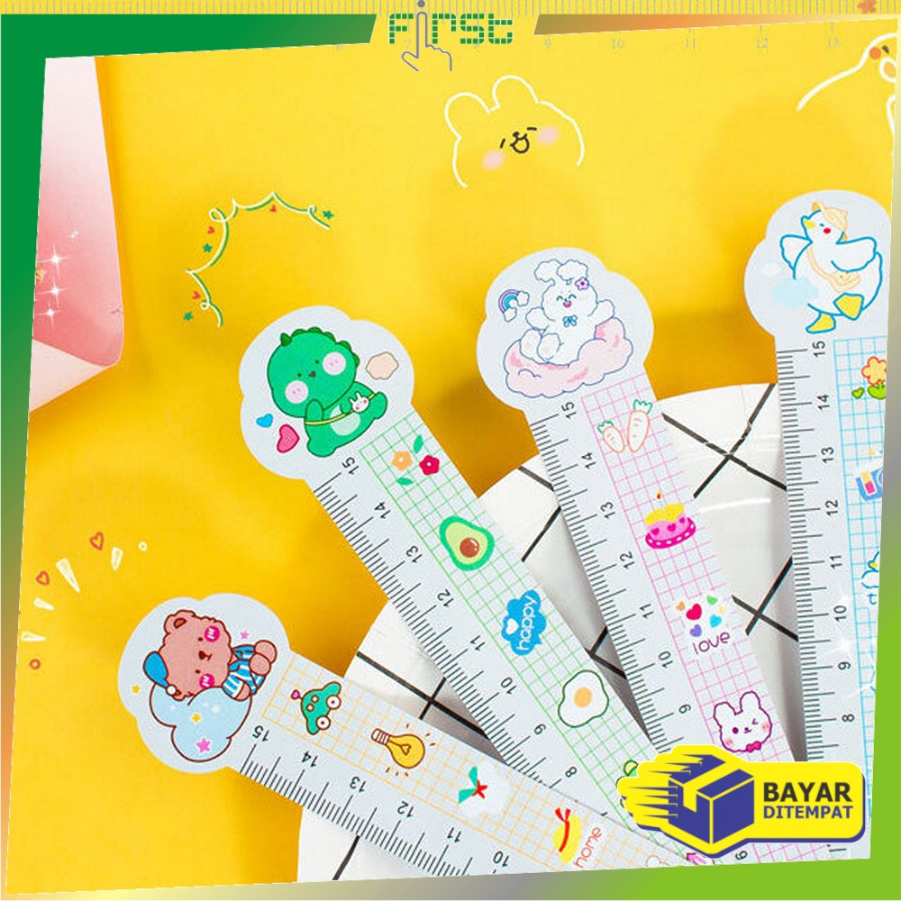 Jual FH-A91 Penggaris Plastik 15cm Anak Pelajar Karakter Lucu Alat ...