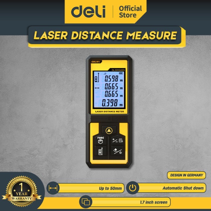 Jual Deli Tools Meteran Laser Digital / Laser Rangefinders 50 M ...