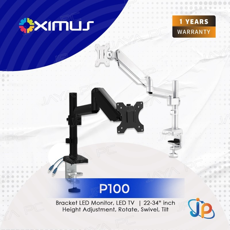 Jual Oximus P100 - Desk Mount Bracket LED Monitor 22 - 34" Inch - Hitam ...