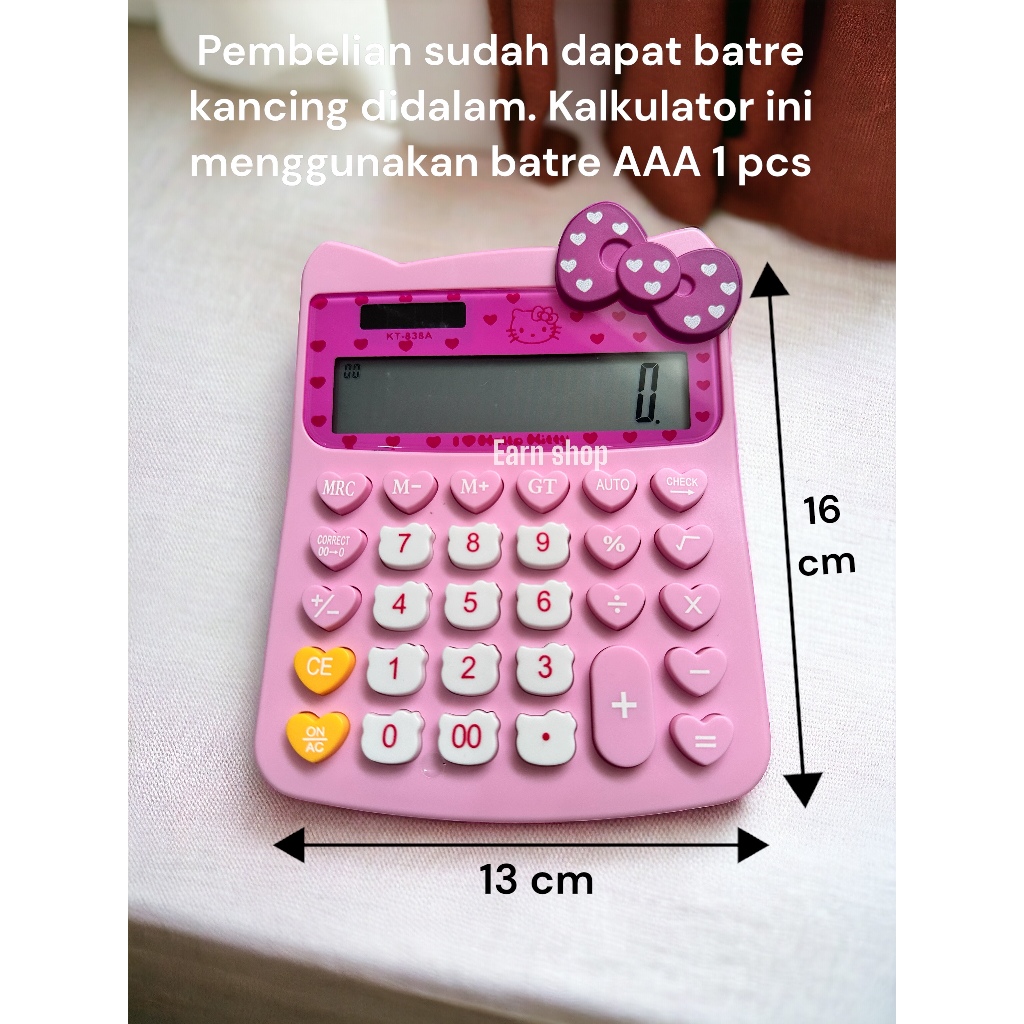 Jual Kalkulator Hello Kitty KT 838 A 12 digit cek ulang calculator ...