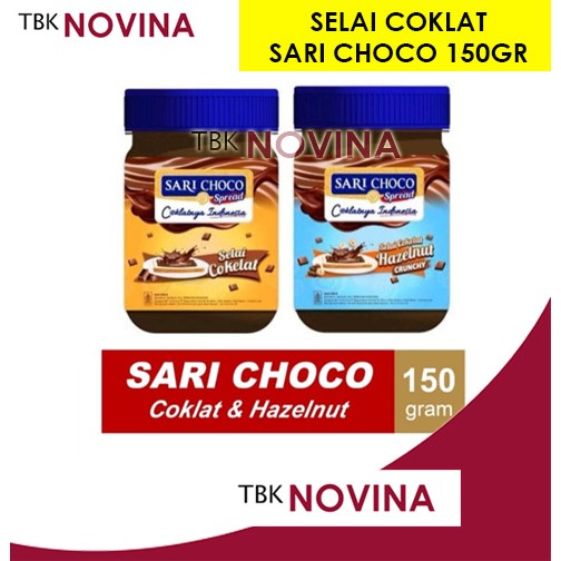 Jual SELAI COKLAT SARI CHOCO COKLAT / HAZELNUT CRUNCHY 150GR ( SELAI ...