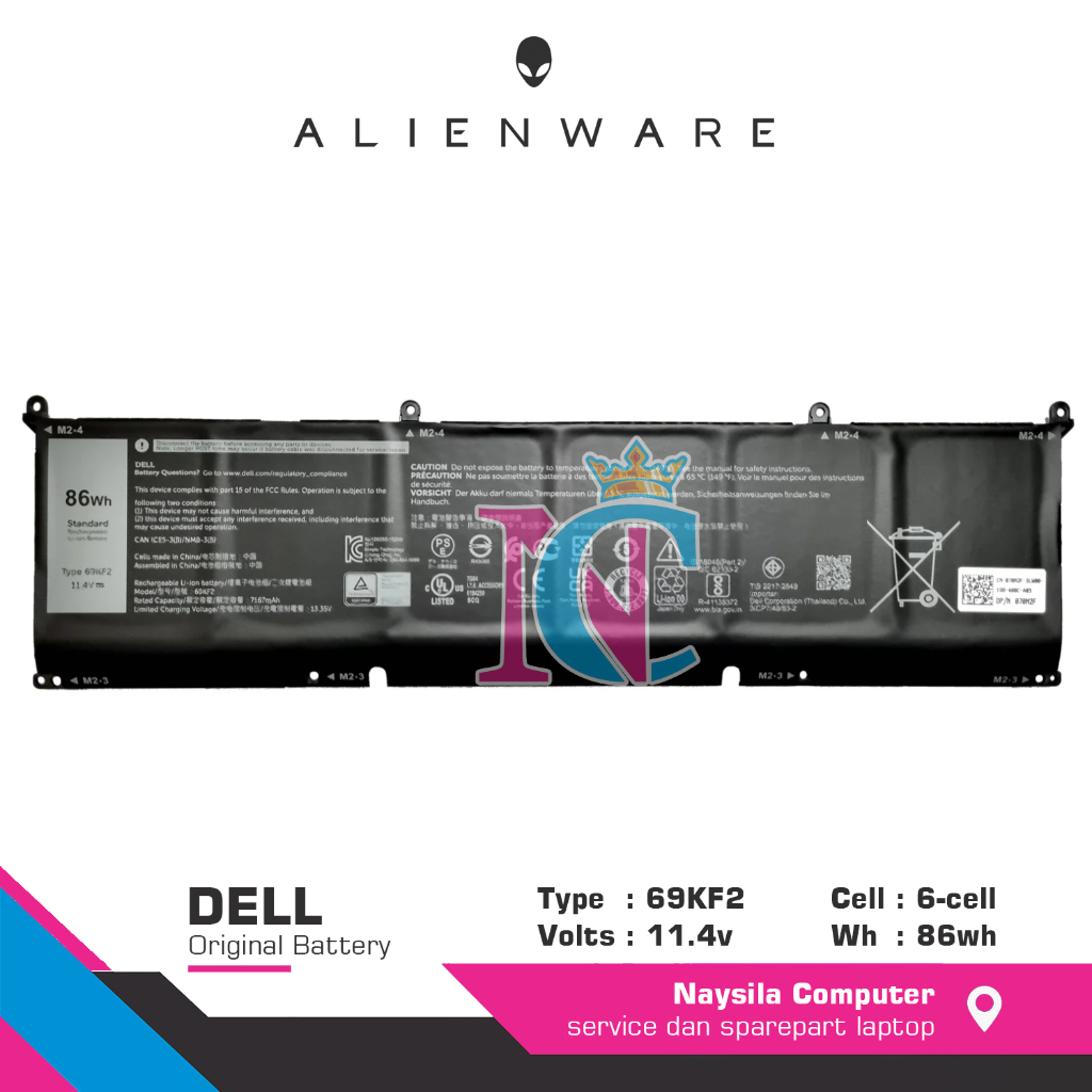 Jual Baterai Battery Original Dell XPS 15 9500 9510, Precision 5550 ...