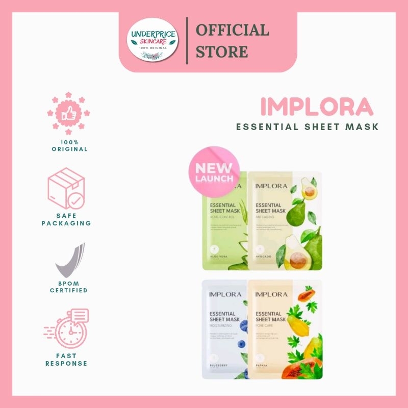 Jual IMPLORA Essential Sheet Mask | Shopee Indonesia