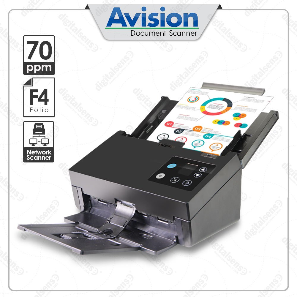 Jual Scanner Avision AD370N -ADF-Network-A4/F4/Legal/Folio-70 Lembar ...