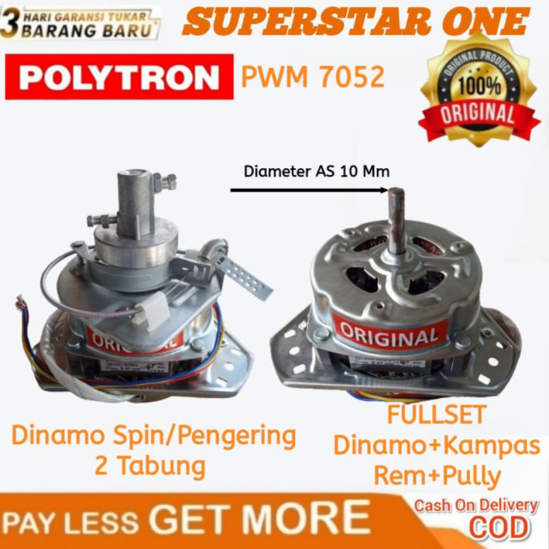 Jual Dinamo Mesin Cuci Polytron 2 Tabung Spin Pengering PWM 8052 | Shopee Indonesia