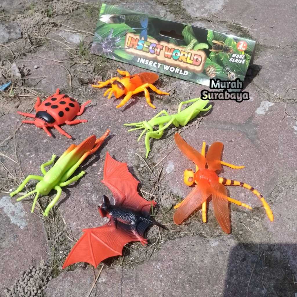Jual Mainan Hewan Serangga Karet Set Isi 6 Pcs Animal Insect 11222 ...