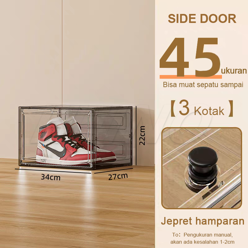 Jual HEINO Kotak Sepatu Lipat Transparan Tebal Shoes Storage Box ...