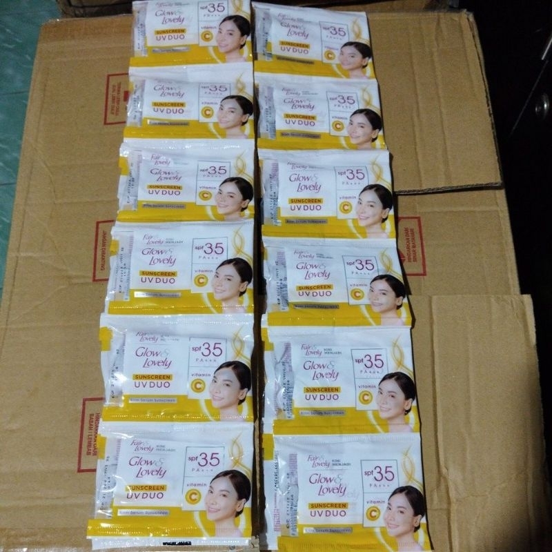 Jual fair & lovely cream sun screen uv duo spf 35 7g ( 1 renteng/12 ...