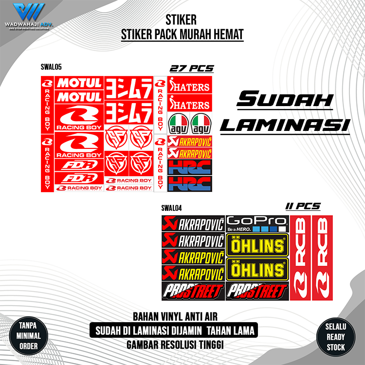 Jual Stiker Motor Stiker Pack Racing Sponnsor bahan vinyil sudah ...