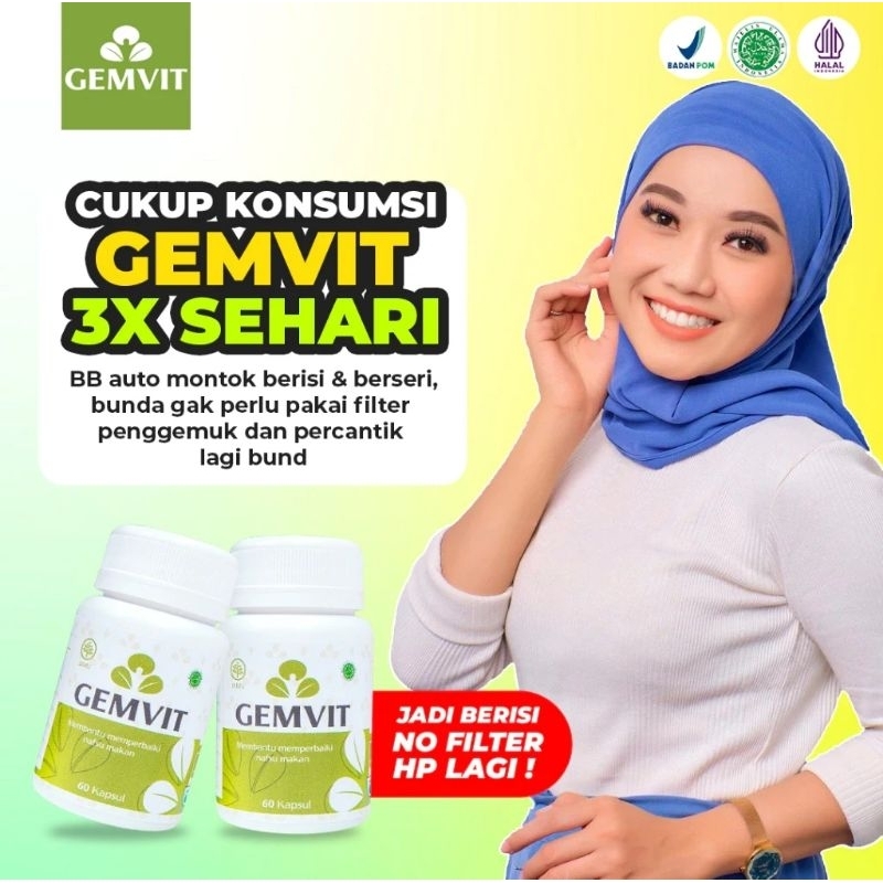 Jual Gemvit Suplemen Penggemuk Badan Penambah Berat Badan Pencerah ...