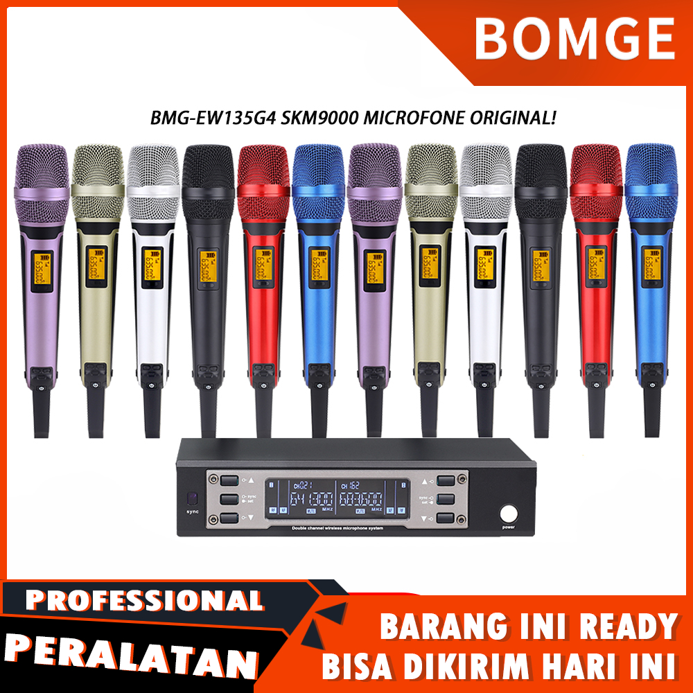 Jual BOMGE 135G UHF Mikrofon Genggam Nirkabel Profesional Kinerja Panggung Dinamis Saluran Ganda ...
