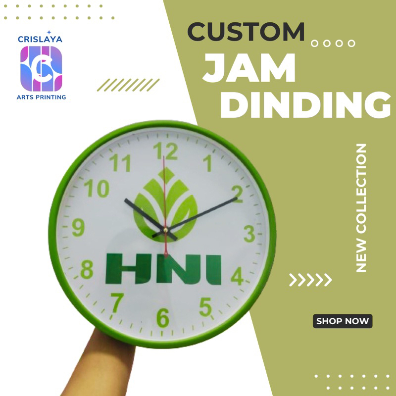Jual JAM DINDING CUSTOM NAMA/GAMBAR/GAMBAR HNI UKURAN 30CM | Shopee ...
