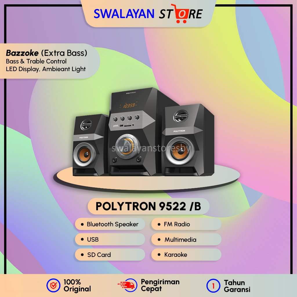 Jual SPEAKER POLYTRON PMA9502 / PMA-9522 [BLUETOOTH / AUX / USB ...