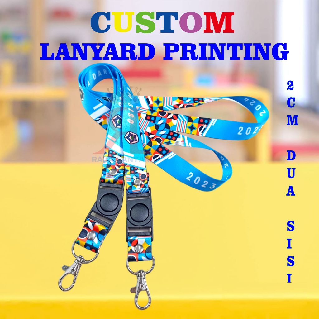Jual CETAK TALI LANYARD PRINTING SUBLIM 2 CM CETAK 2 SISI / GANTUNGAN ...