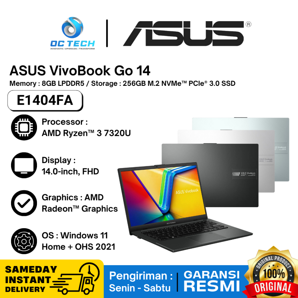 Jual ASUS E1404FA Vivobook Go 14 E1404FA AMD Ryzen 3-7320U DDR5 8GB 14 ...