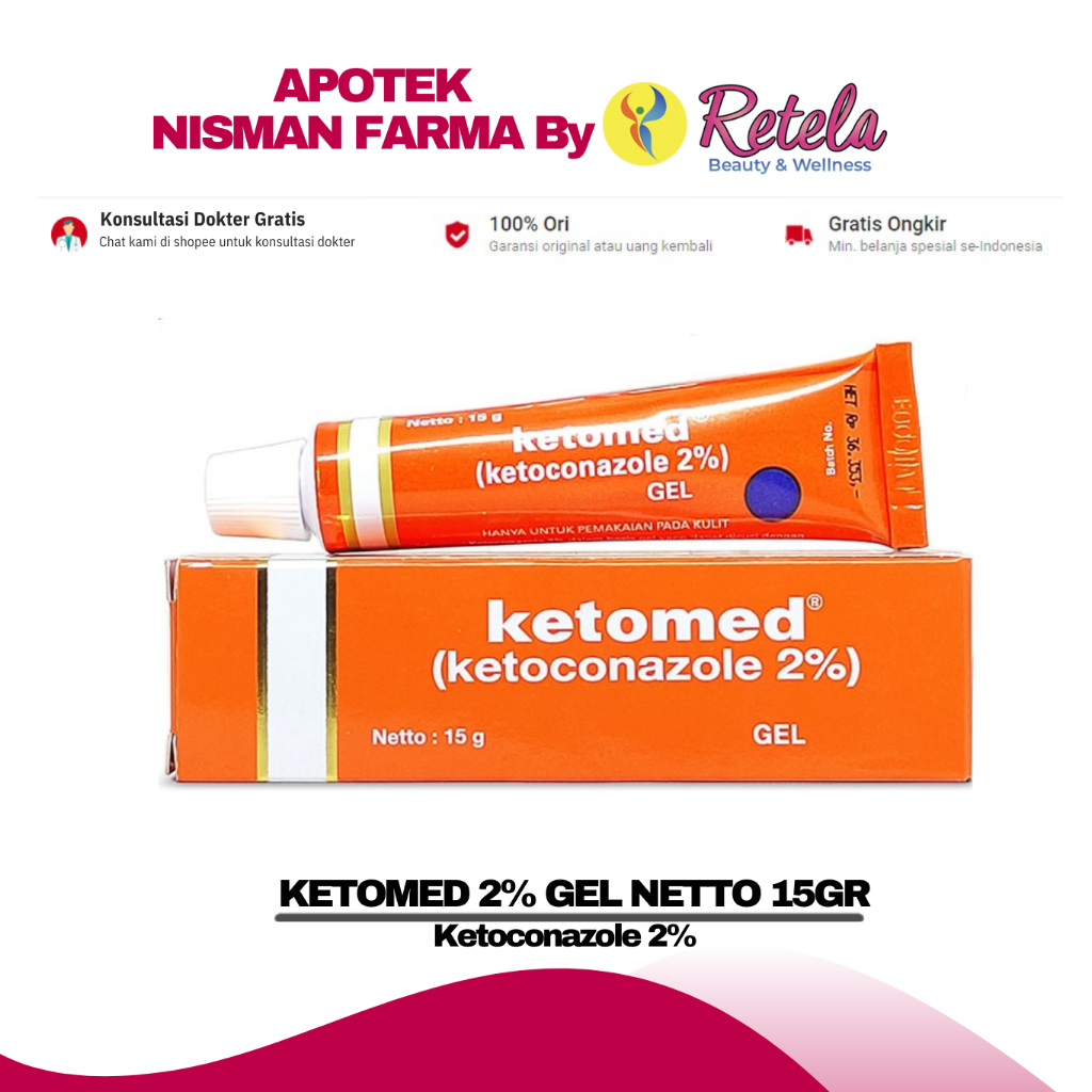 Jual KETOMED 2% GEL 15GR ( Ketoconazole 2% ) | Shopee Indonesia