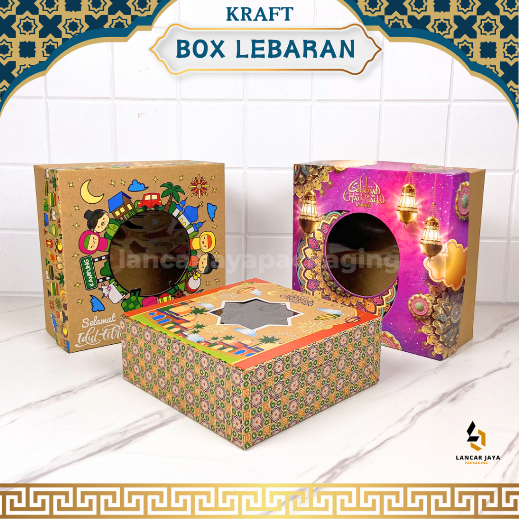 Jual Box Lebaran Idul Fitri Kraft Coklat Kotak Hampers Toples Kue Roti ...